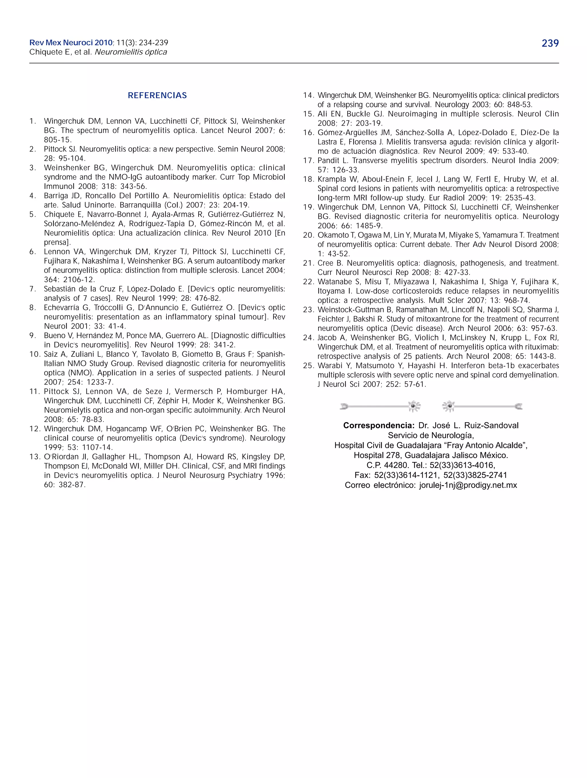 17. neuromielitis óptica de devic reporte de caso | PDF