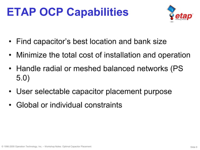 ETAP - ocp - Optimal Capacitor Placement | PDF | Science