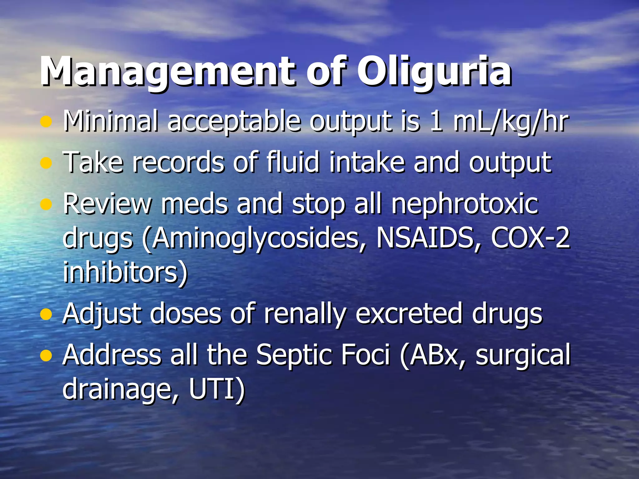 17. Oliguria In The Postoperative Patient | PPT