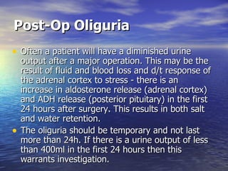 17. Oliguria In The Postoperative Patient | PPT