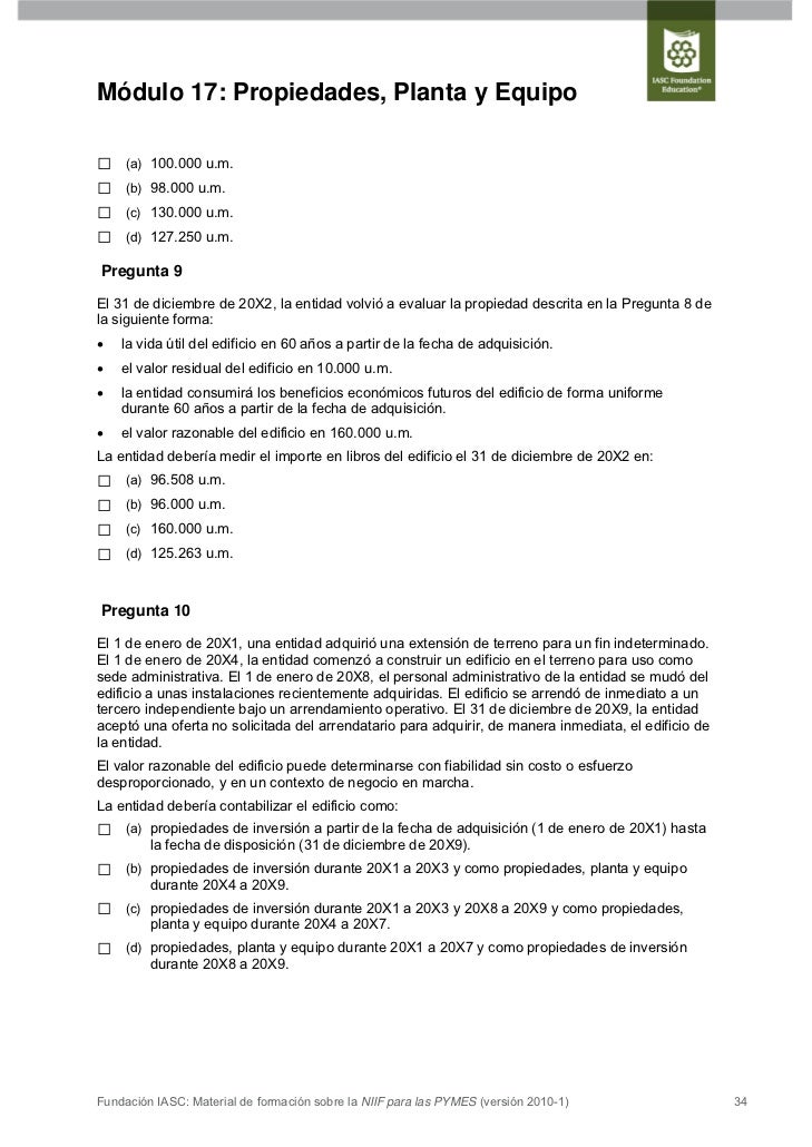 17. Propiedades planta y equipo