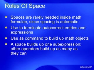 Math Editing and display using Microsoft Office 2007 System | PPT ...