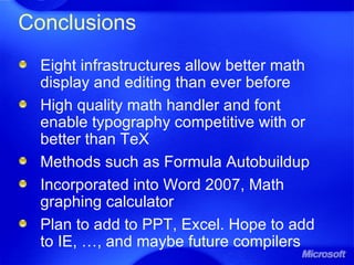 Math Editing and display using Microsoft Office 2007 System | PPT ...