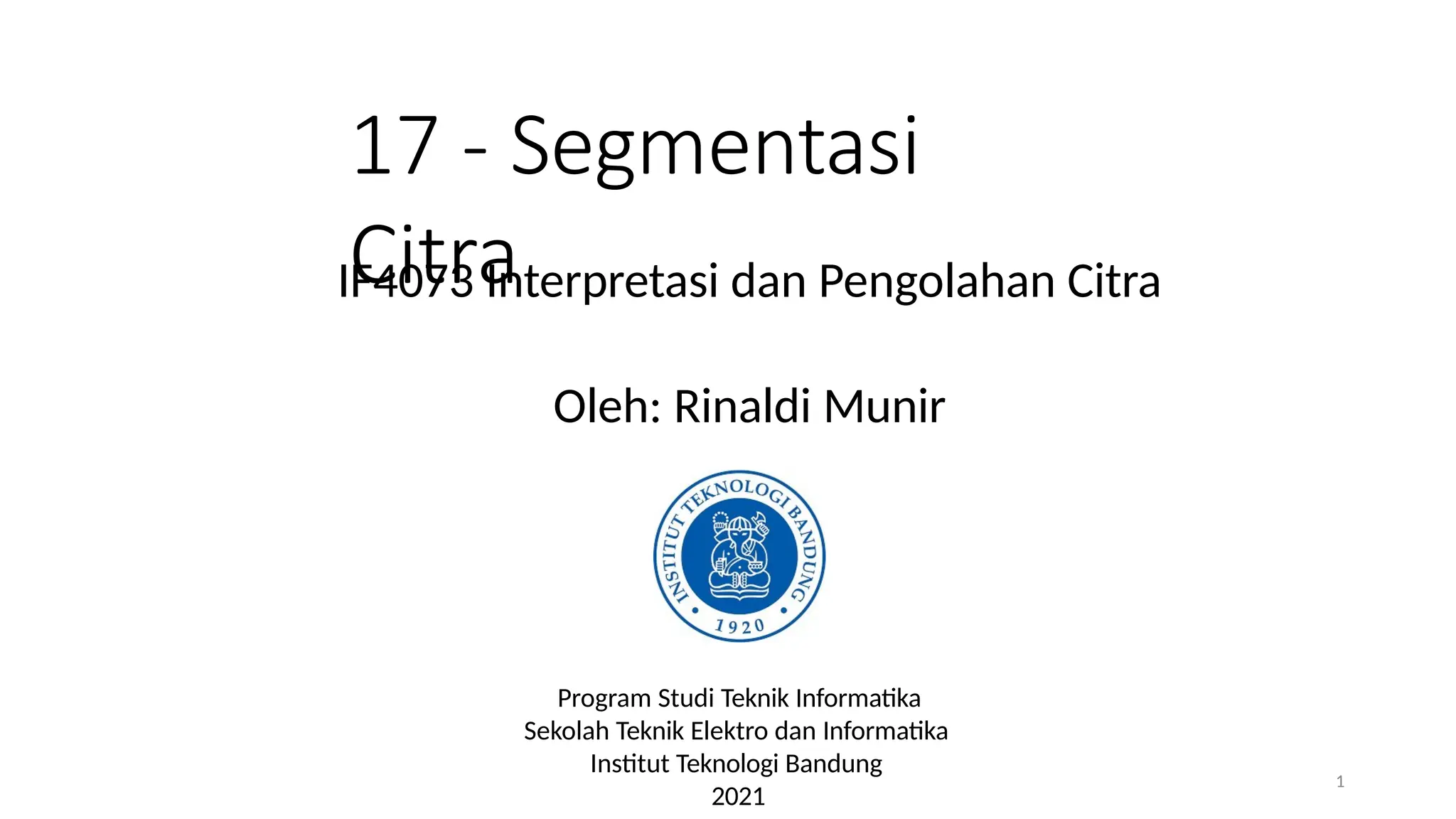 17-Segmentasi-Citra- Segmentasi-Citra -Segmentasi-Citra- | PPTX