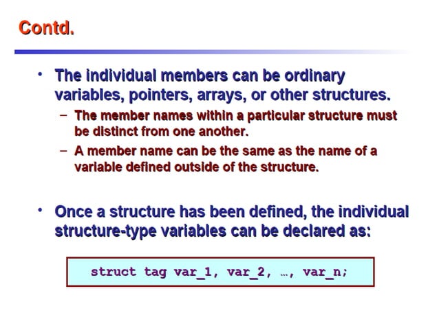 17 structure-and-union | PPTX | Programming Languages | Computing
