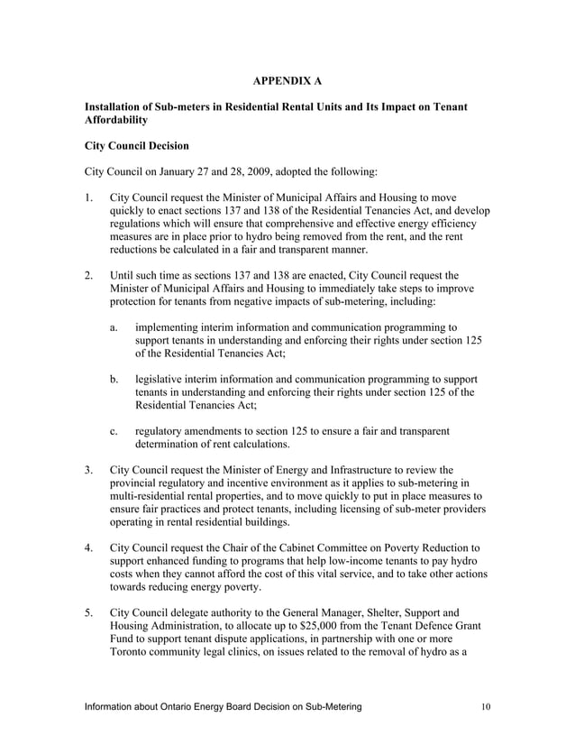 Sub-Metering and Tenants Rights | PDF