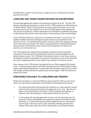 Sub-Metering and Tenants Rights | PDF