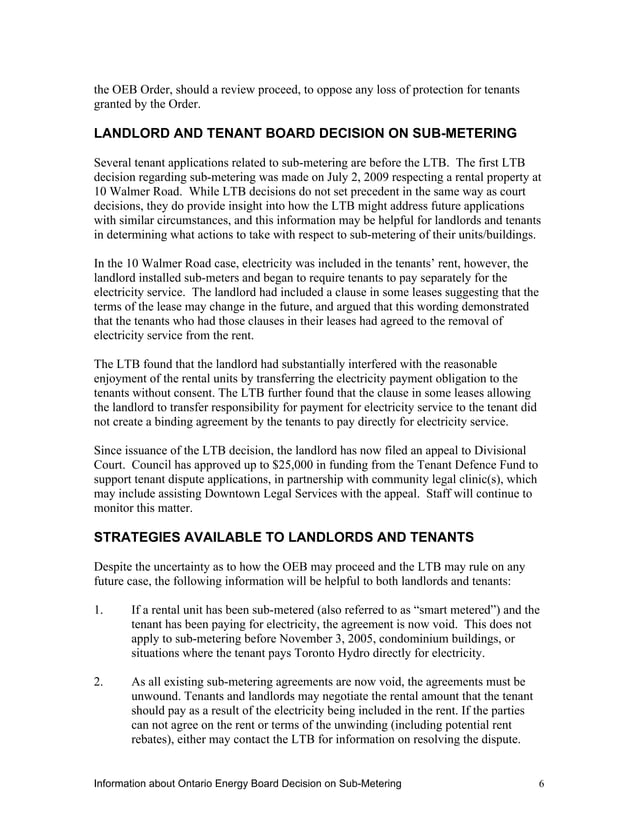 Sub-Metering and Tenants Rights | PDF