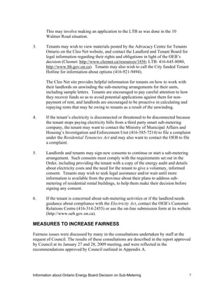 Sub-Metering and Tenants Rights | PDF