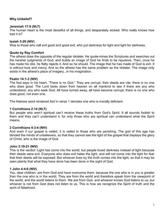 17. Why Do People Refuse to Believe in God? Notes (Letter Sized) | PDF