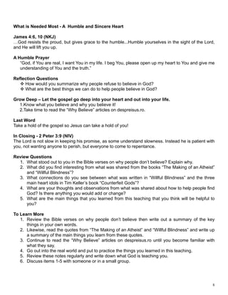 17. Why Do People Refuse to Believe in God? Notes (Letter Sized) | PDF