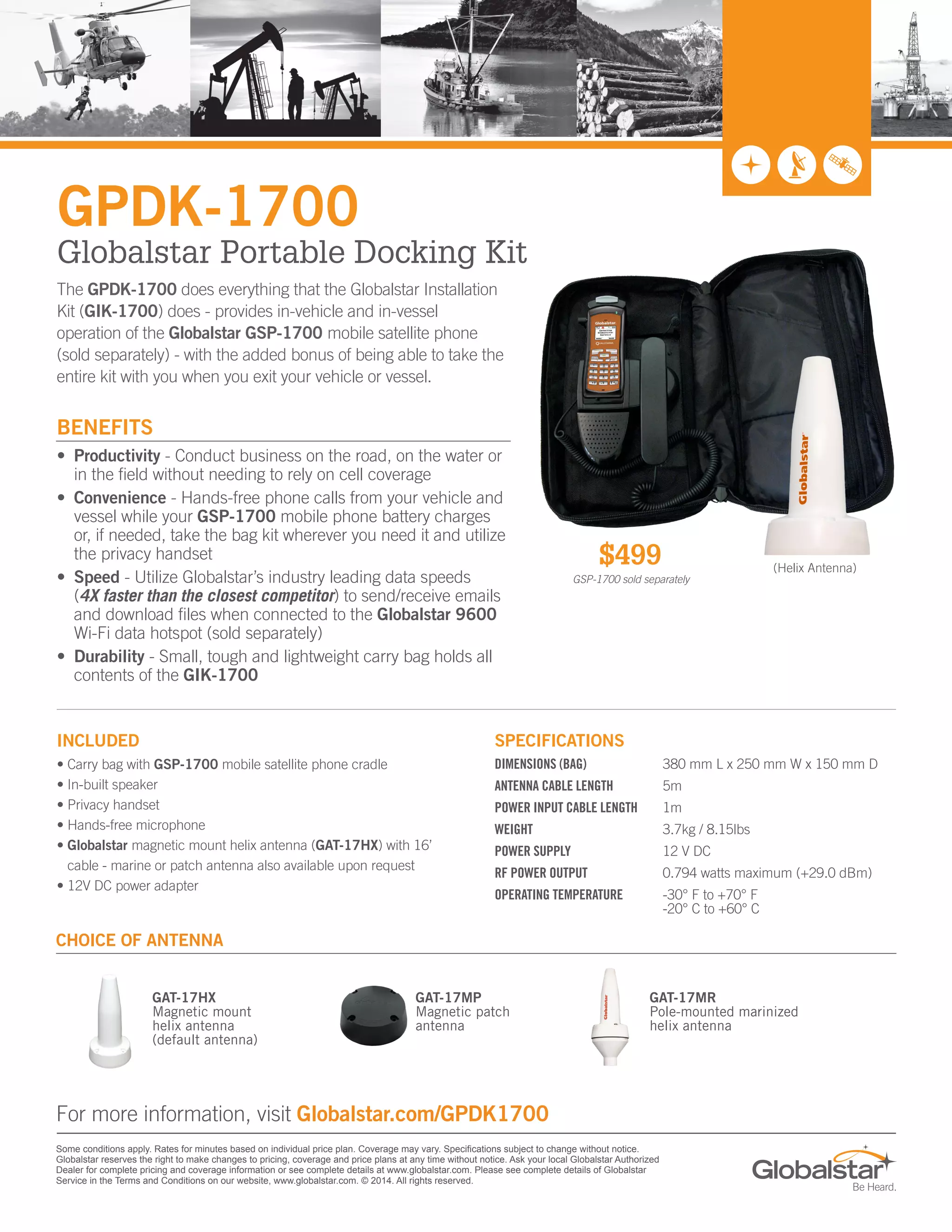Globalstar Portable Docking Kit for GSP1700 satellite phone | PDF