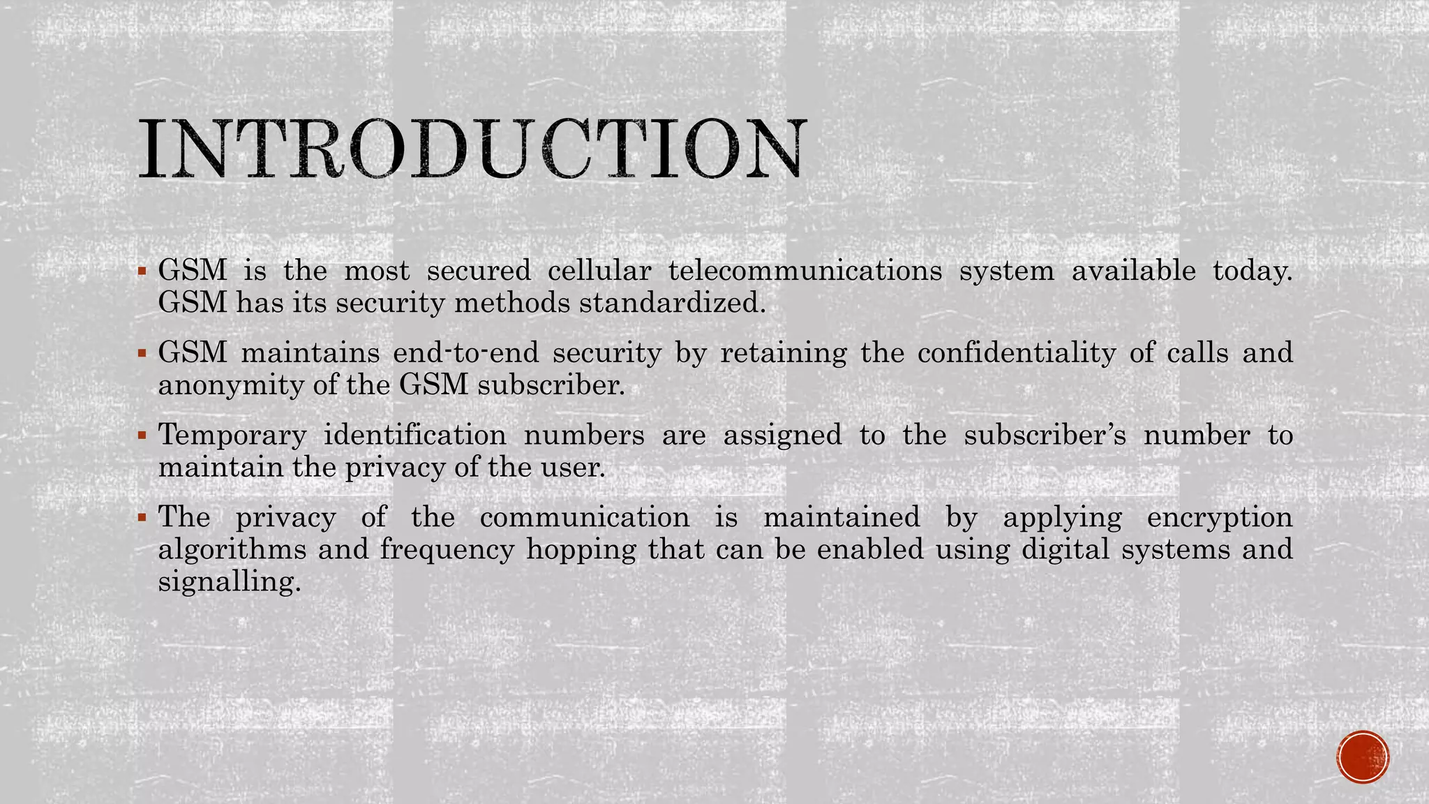 Security aspect in GSM | PPT