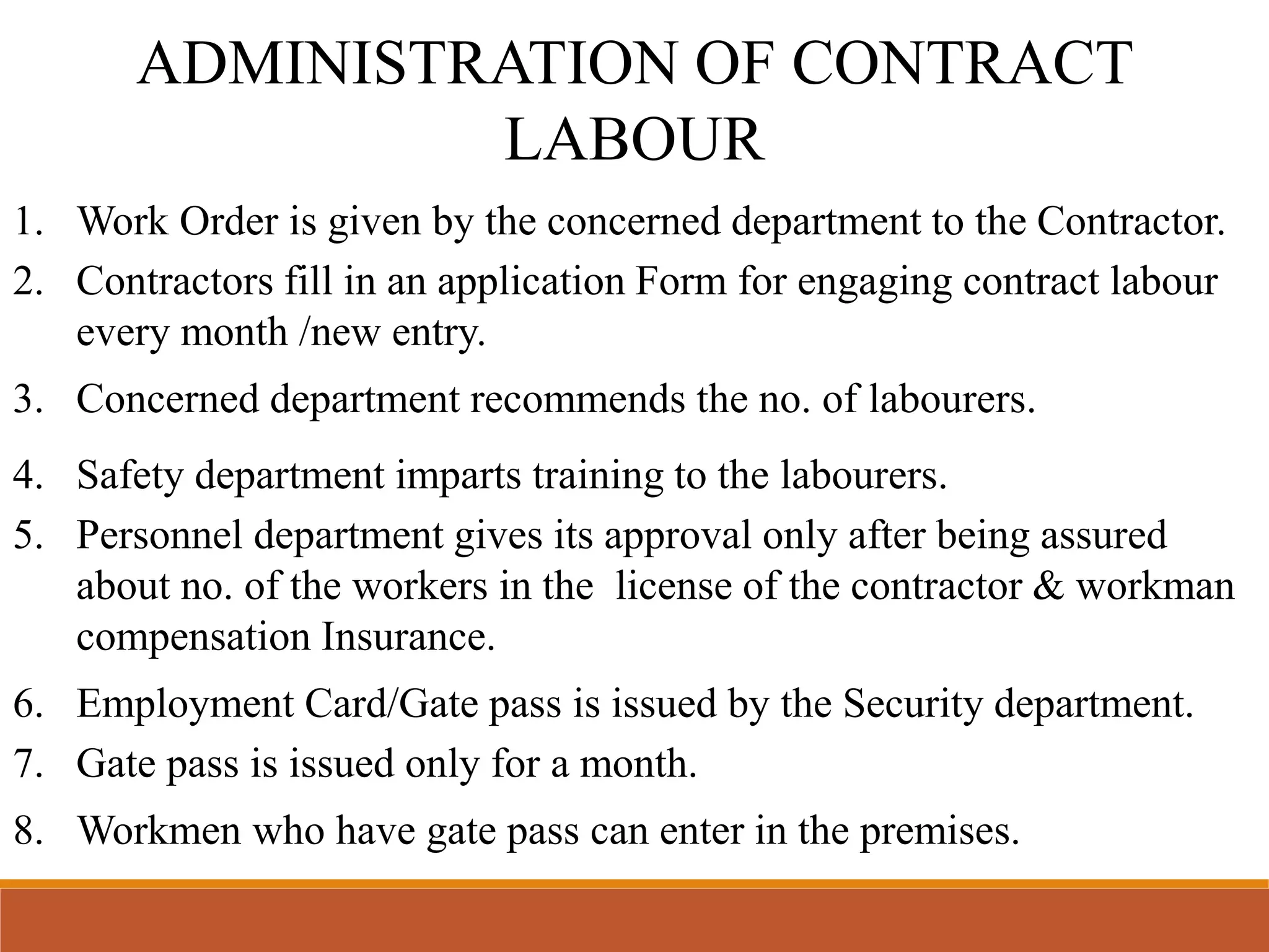 contract labour regulation abolition act 1970 | PPTX