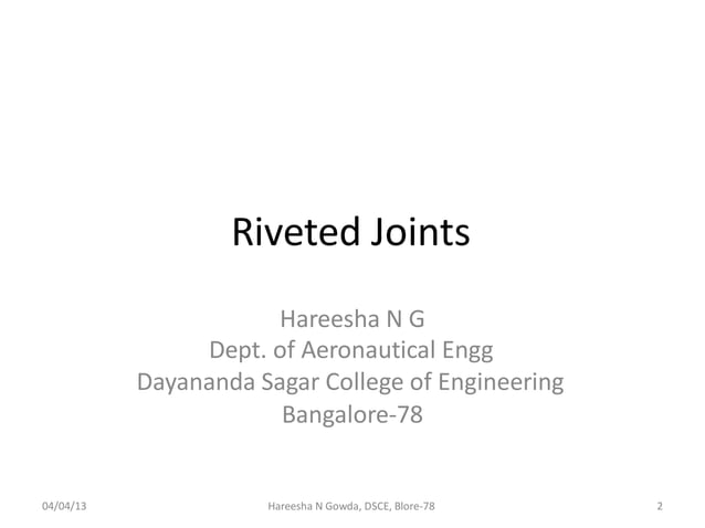 riveted joints | PPT