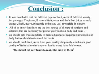 ANALYSIS OF ASCORBIC ACID , PH, VISCOSITY & ABSORBANCE IN PACKAGED ...