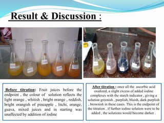 ANALYSIS OF ASCORBIC ACID , PH, VISCOSITY & ABSORBANCE IN PACKAGED ...