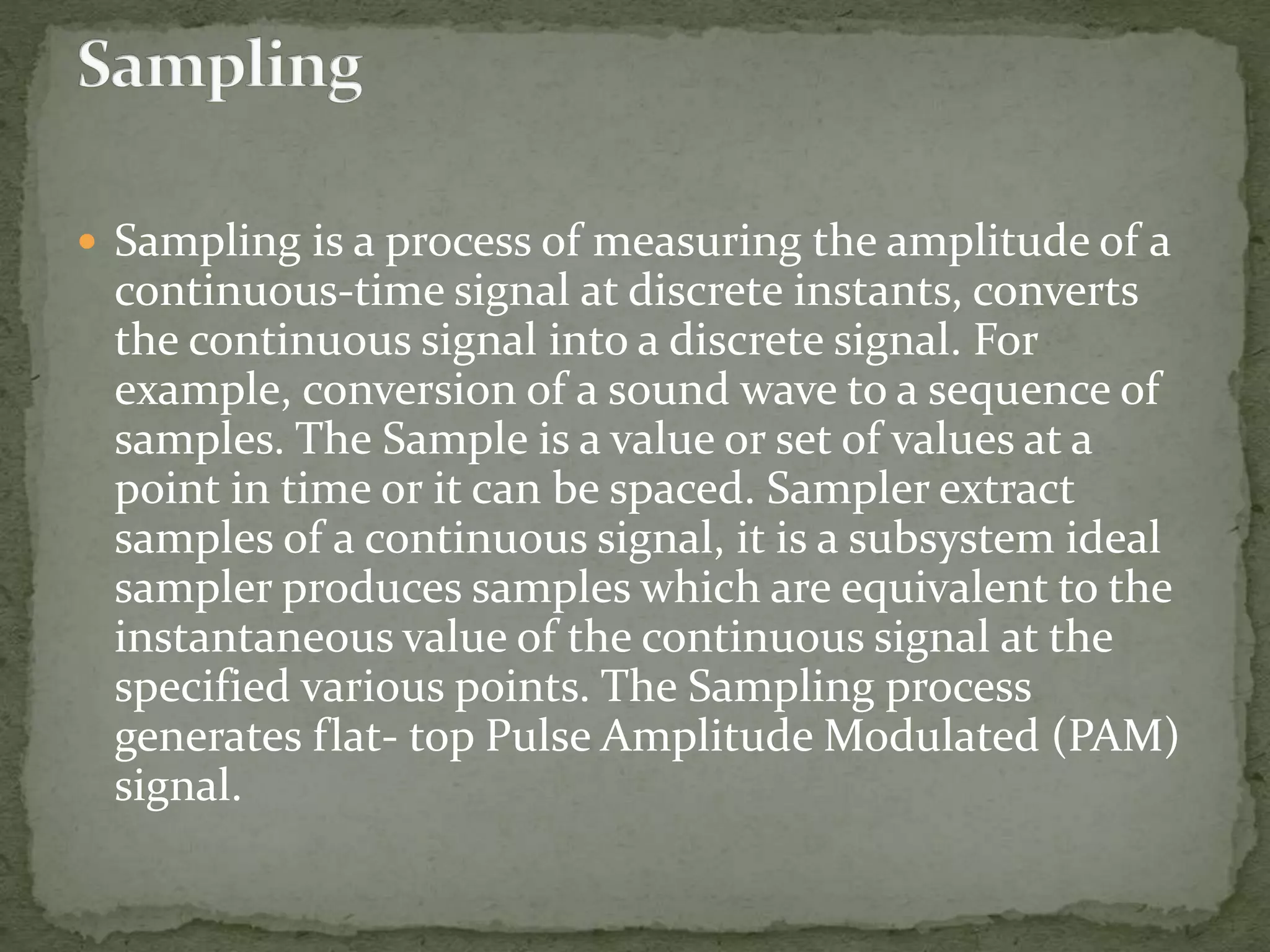 Pulse code modulation (PCM) | PPTX