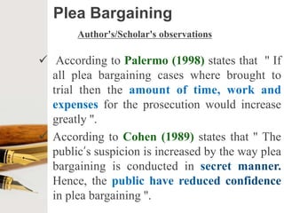 Plea Bargaining and Selection of Jurors - Presentation by Prajwal ...