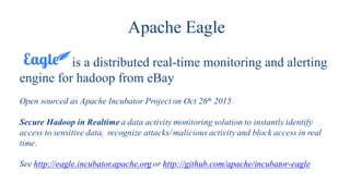 Apache Eagle - Monitor Hadoop in Real Time | PPT