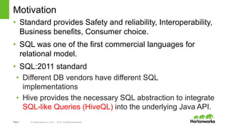 Major advancements in Apache Hive towards full support of SQL ...