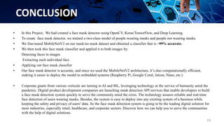 Presentation on FACE MASK DETECTION | PPTX