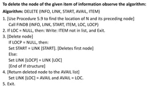 Deletion from a linked list | PPTX