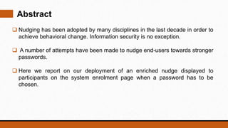 Guidelines For Ethical Nudging In Password Authentication | PPT