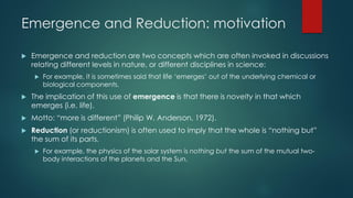Emergence and Reduction in Physics | PPT