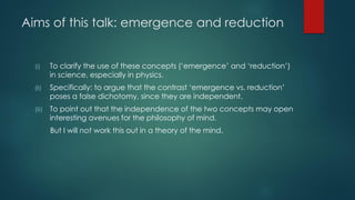 Emergence and Reduction in Physics | PPT