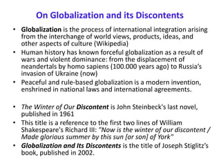 Globalization and its Discontents - Roundtable Discussion | PDF ...