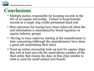 Dr. Angela Pelzel-McCluskey - Traceability of Equine Microchips | PPTX