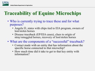Dr. Angela Pelzel-McCluskey - Traceability of Equine Microchips | PPTX