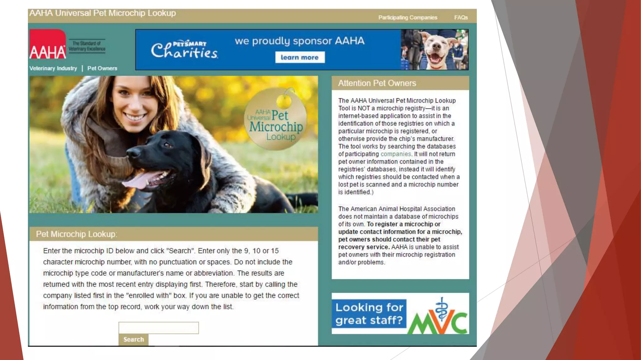 Katherine Wessels - AAHA Model - A Microchip Search Tool | PPT