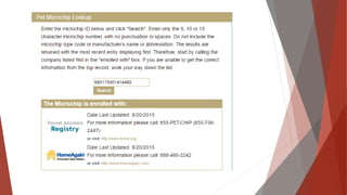 Katherine Wessels - AAHA Model - A Microchip Search Tool | PPT