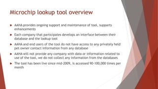 Katherine Wessels - AAHA Model - A Microchip Search Tool | PPT