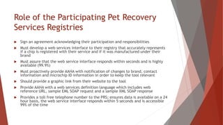 Katherine Wessels - AAHA Model - A Microchip Search Tool | PPT