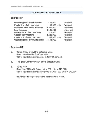 Managerial Accounting 2nd Edition Davis Solutions Manual | PDF