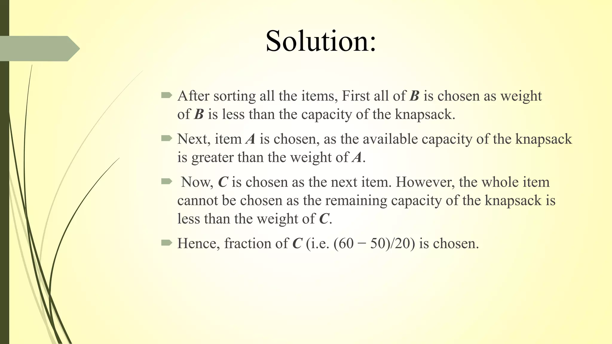 Fractional Knapsack Problem Ppt