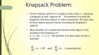 Fractional Knapsack Problem | PPTX