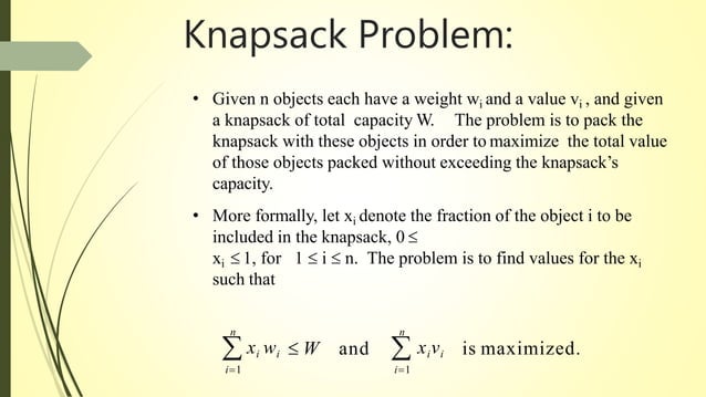 Fractional Knapsack Problem