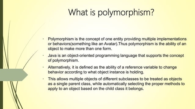 Java(Polymorphism) | PPTX | Programming Languages | Computing Java(Polymorphism) | PPTX | Programming Languages | Computing