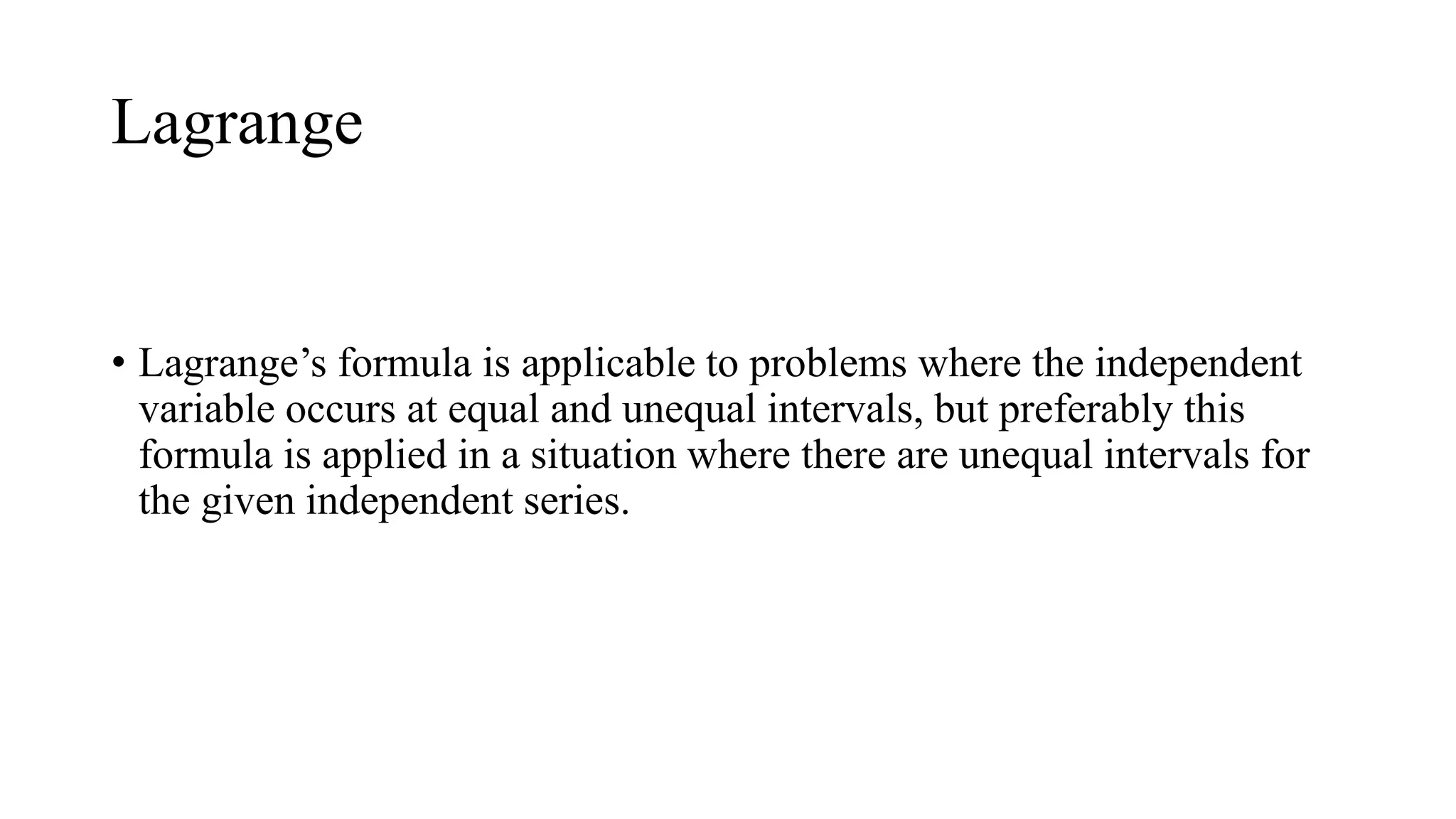 interpolation of unequal intervals | PPTX