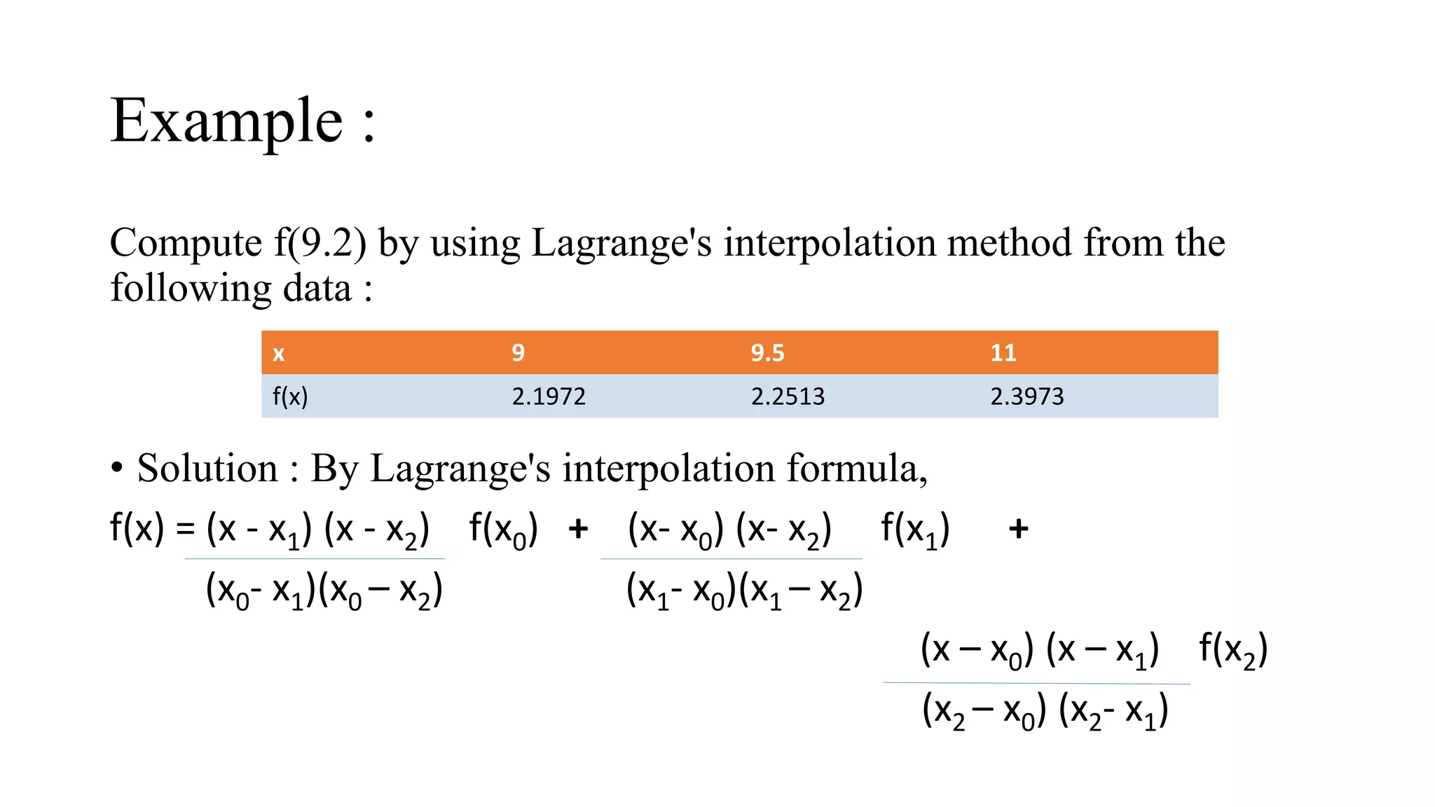 interpolation of unequal intervals | PPTX