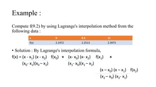 interpolation of unequal intervals | PPTX