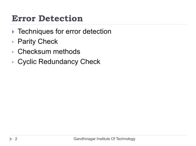 error detection | PPTX | Computing | Technology & Computing