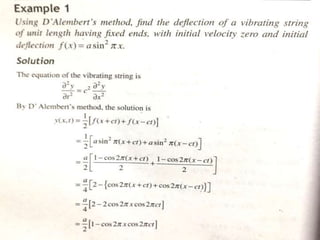 D’Alembert’s Solution of the Wave Equation | PPTX