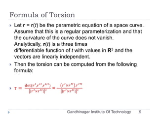 Arc Length, Curvature and Torsion | PPTX