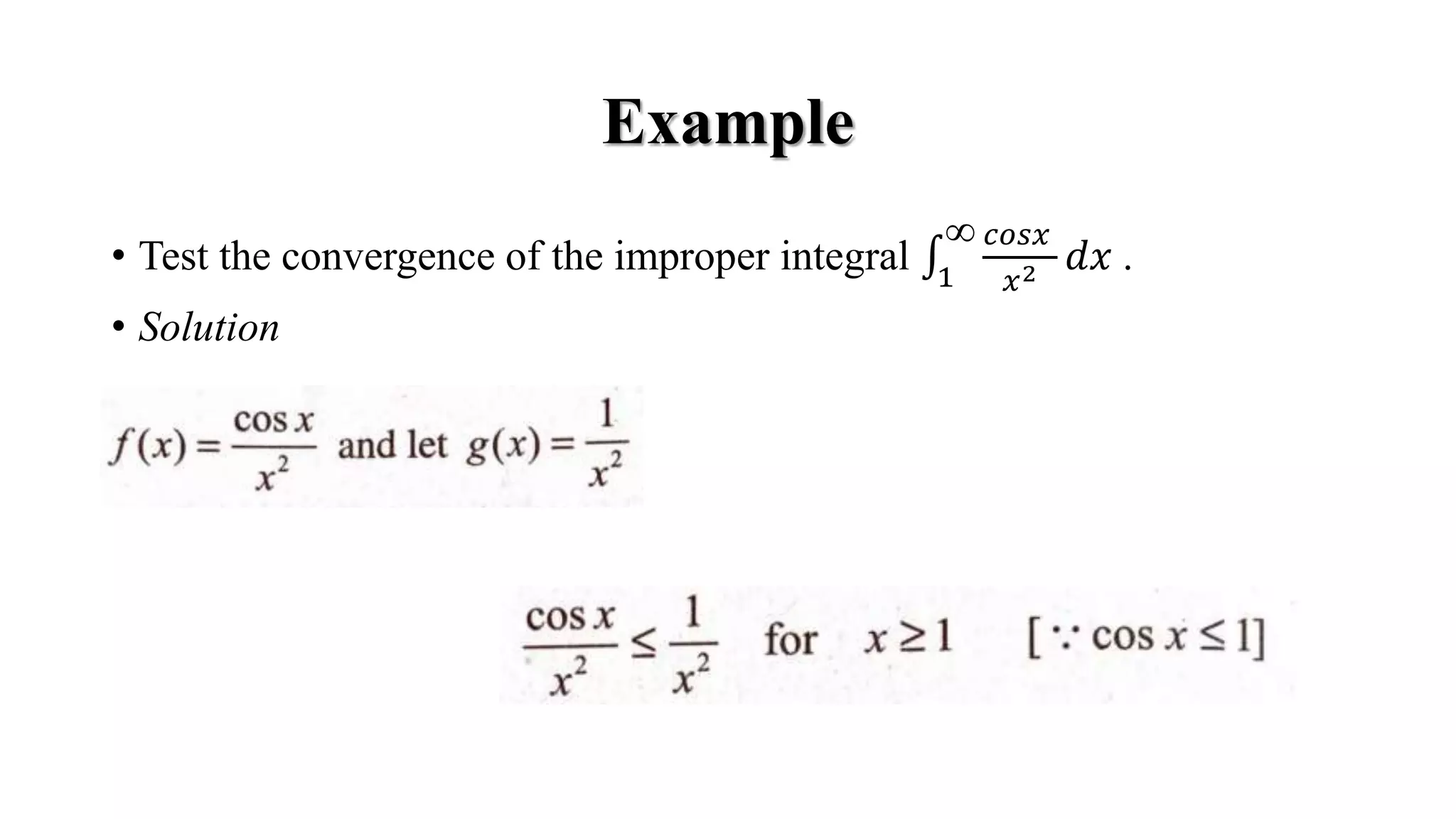Convergence and Divergence of Improper Integrals | PPTX