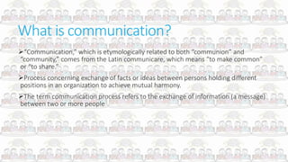 Definition and process of communication | PPT
